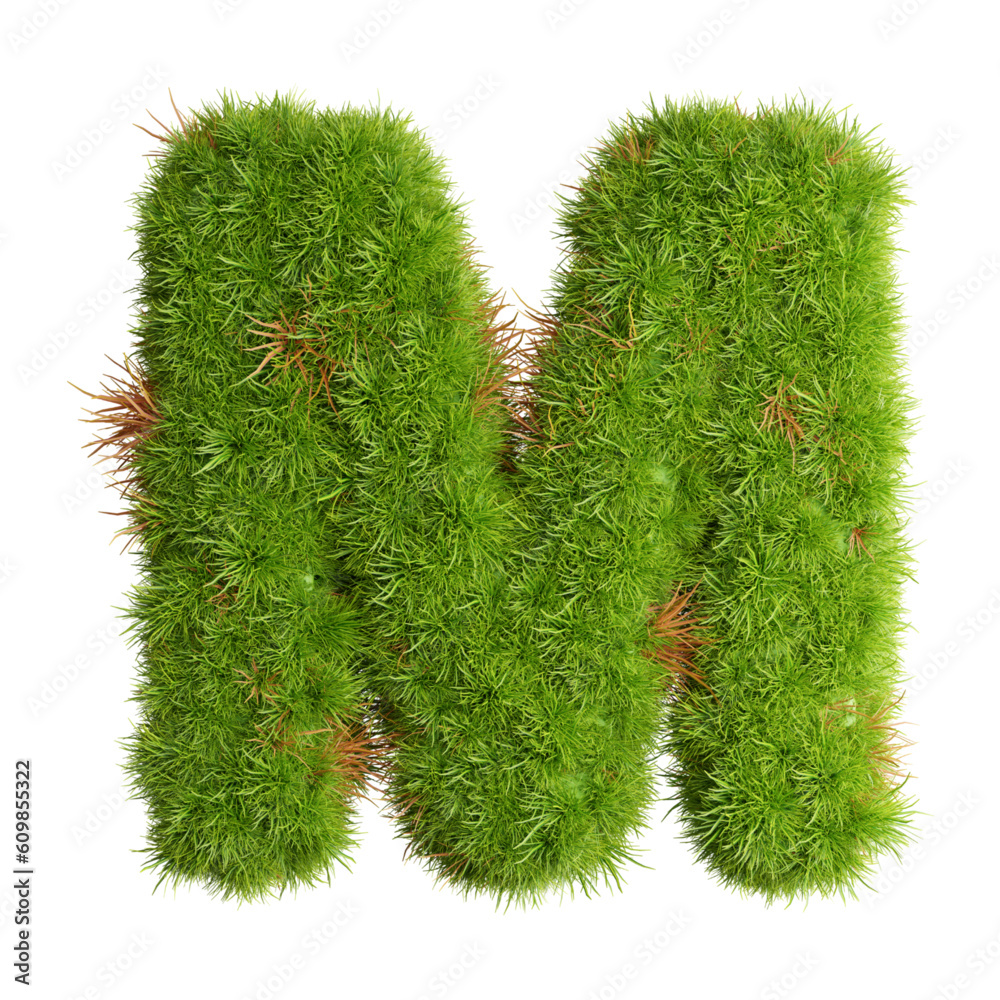 Alphabet 3D design. Capital letter text. Green font isolated white ...