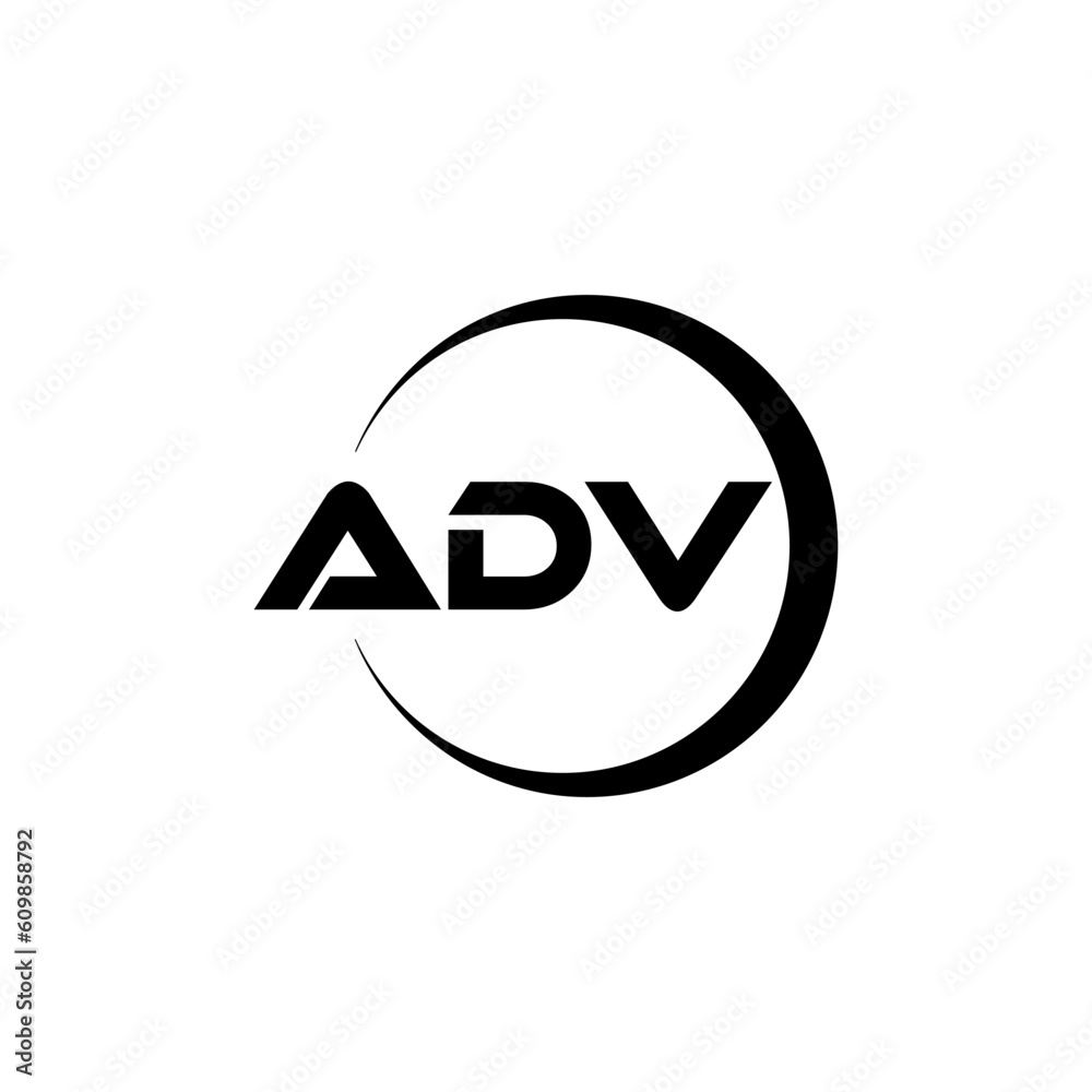 ADV letter logo design with white background in illustrator, cube logo ...
