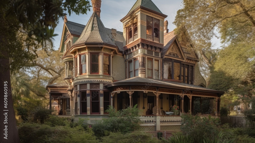 Home architecture design in Gothic Revival Style with Pointed arches ...