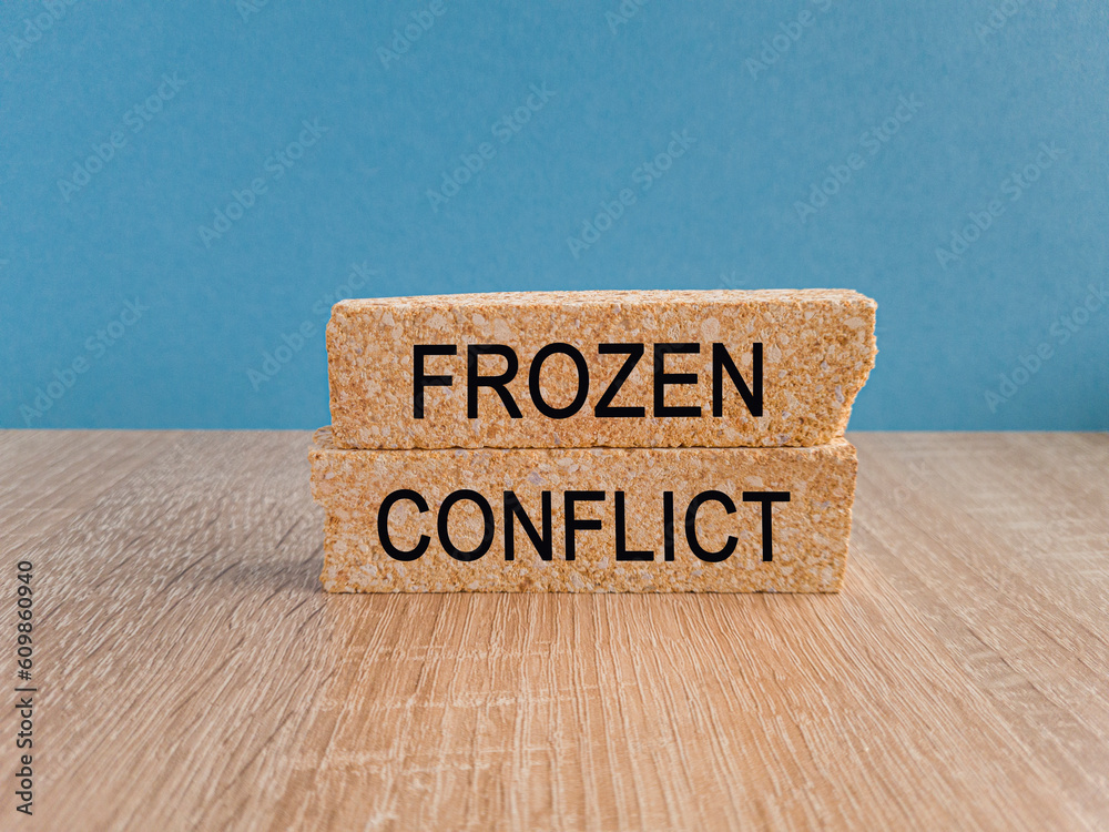 Frozen conflict symbol. Concept words Frozen conflict on beautiful ...