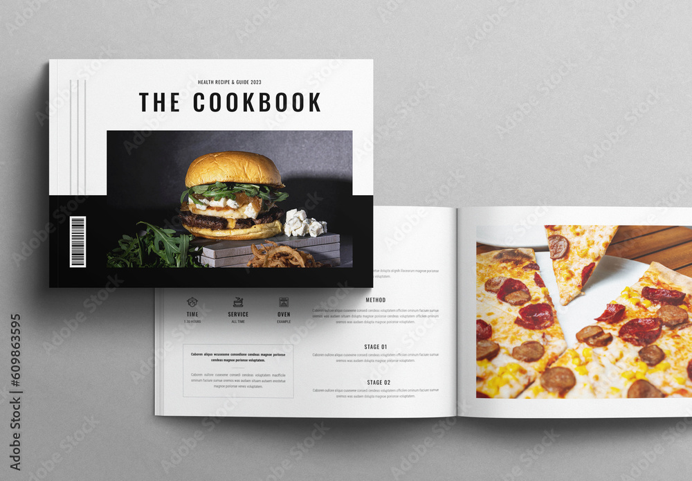 Cookbook Template Landscape Stock Template | Adobe Stock