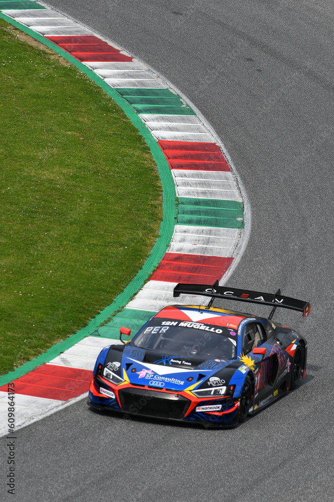 Scarperia, 23 March 2023: Audi R8 LMS GT3 EVO II of Team HAAS RT driven ...