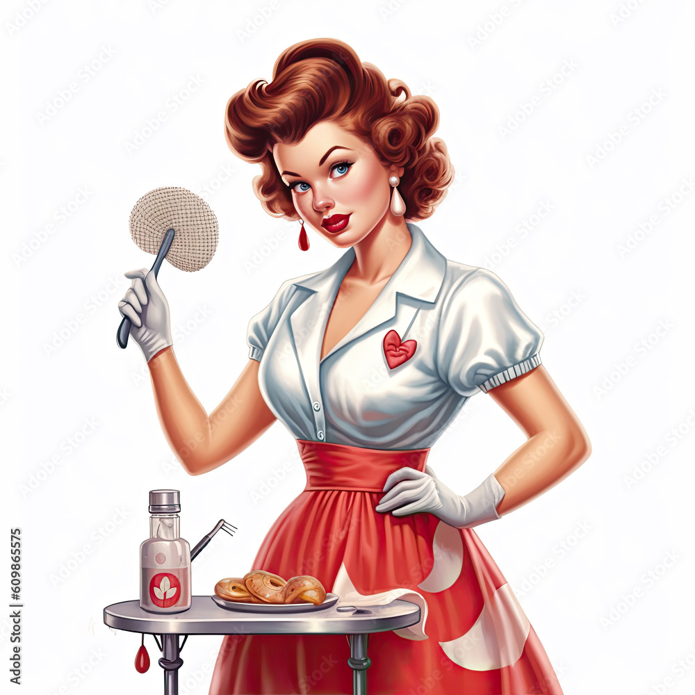 Pretty sexual woman sits on table in the kitchen and smoking cigarette ...