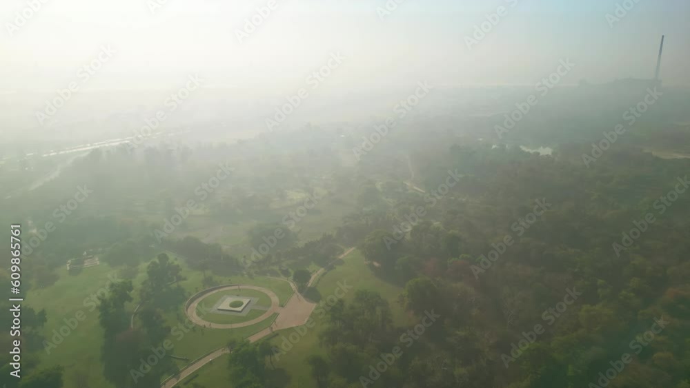 Delhi: Aerial view of capital city of India in spring - landscape ...