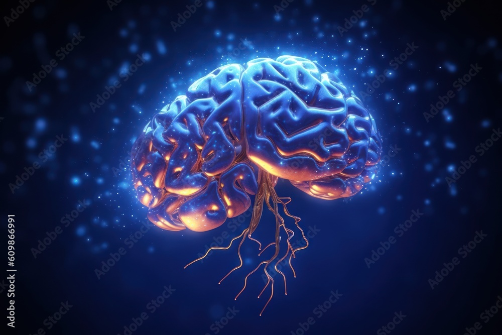 A stylized human brain representing an image of artificial intelligence ...