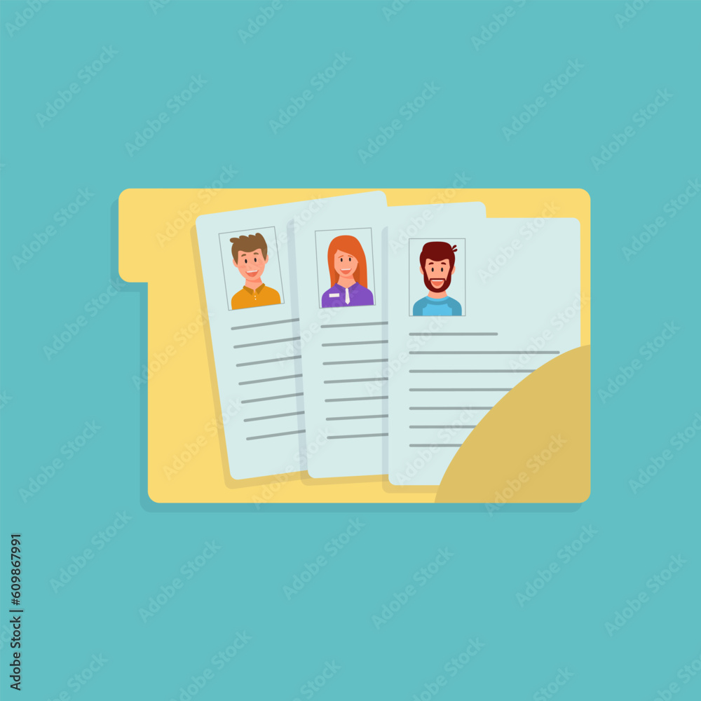 Profile, document design concept, user or profile flat cartoon style ...