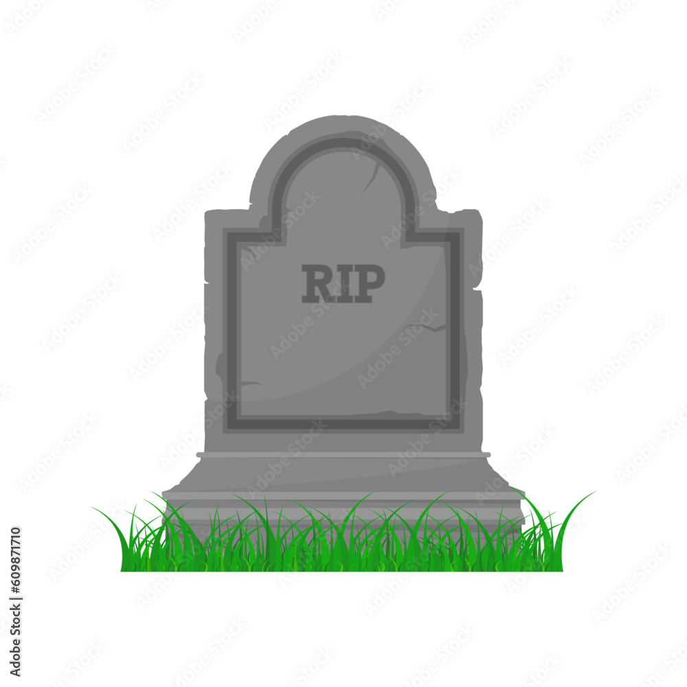 Gravestone. Old Tomb on white background. Concept cartoon gravestone ...