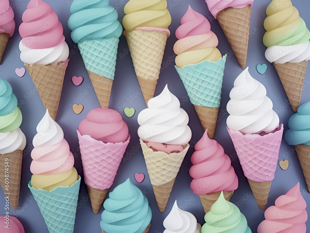 ice cream, ice cream background, dessert background, pastel color ...