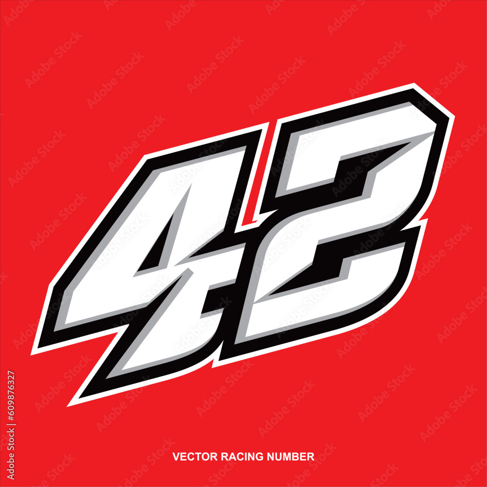 Racing start race number 42 sport vector illustration Stock Vector ...