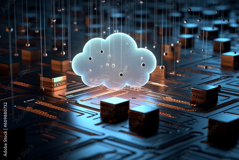 Cyber security AI Mind Network Management Modern Data store. Cloud technology computing concept ...