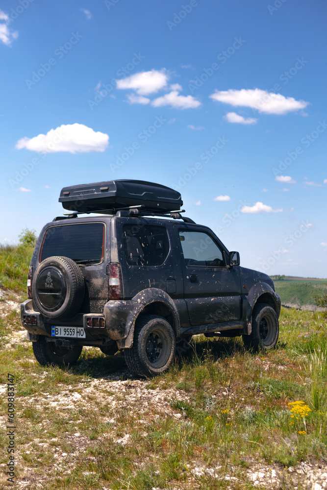 Subich, Khmelnytskyi, Ukraine - May 14, 2023: rear view of vehicle ...