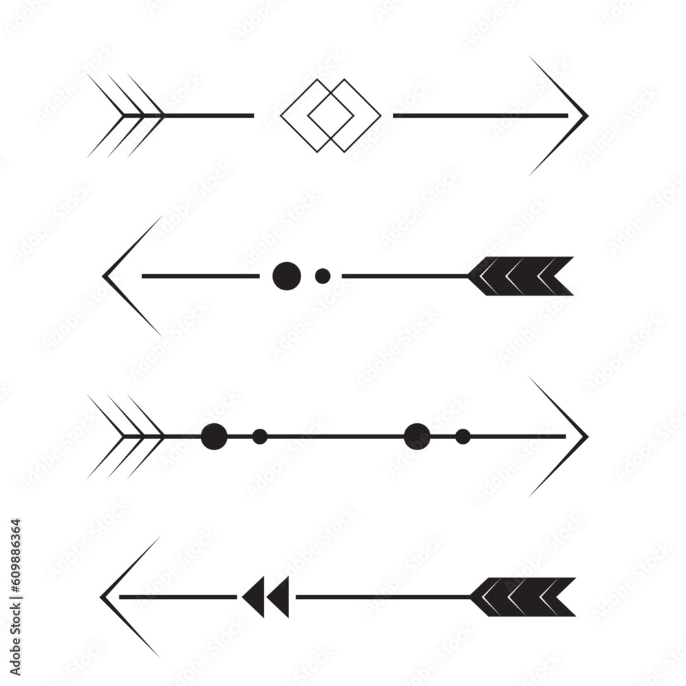 Text dividers, paragraph dividers, borders, frames with set of arrows ...