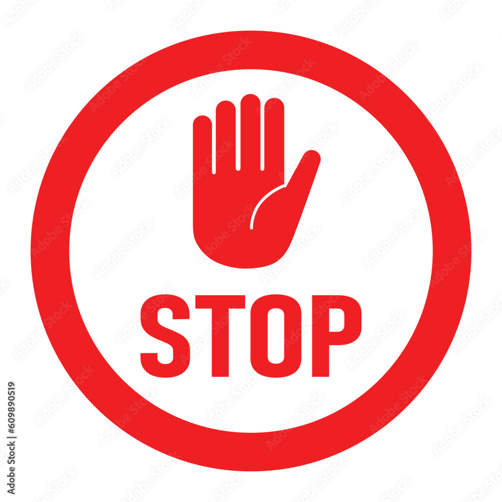 do not enter hand sign with text Stock Vector | Adobe Stock