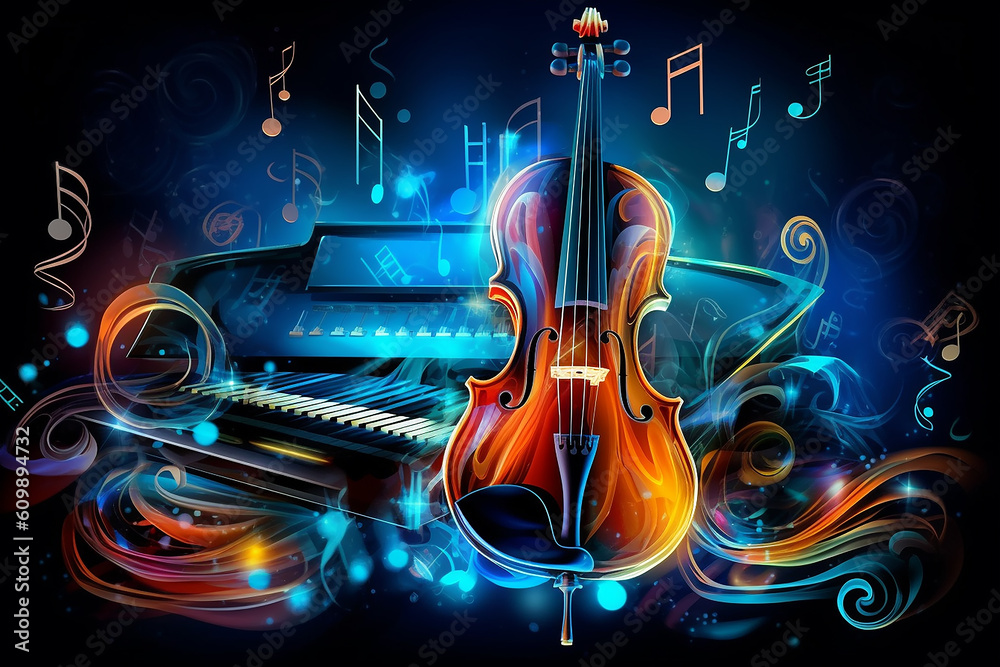 colorful neon background musical style theme abstract musical ...