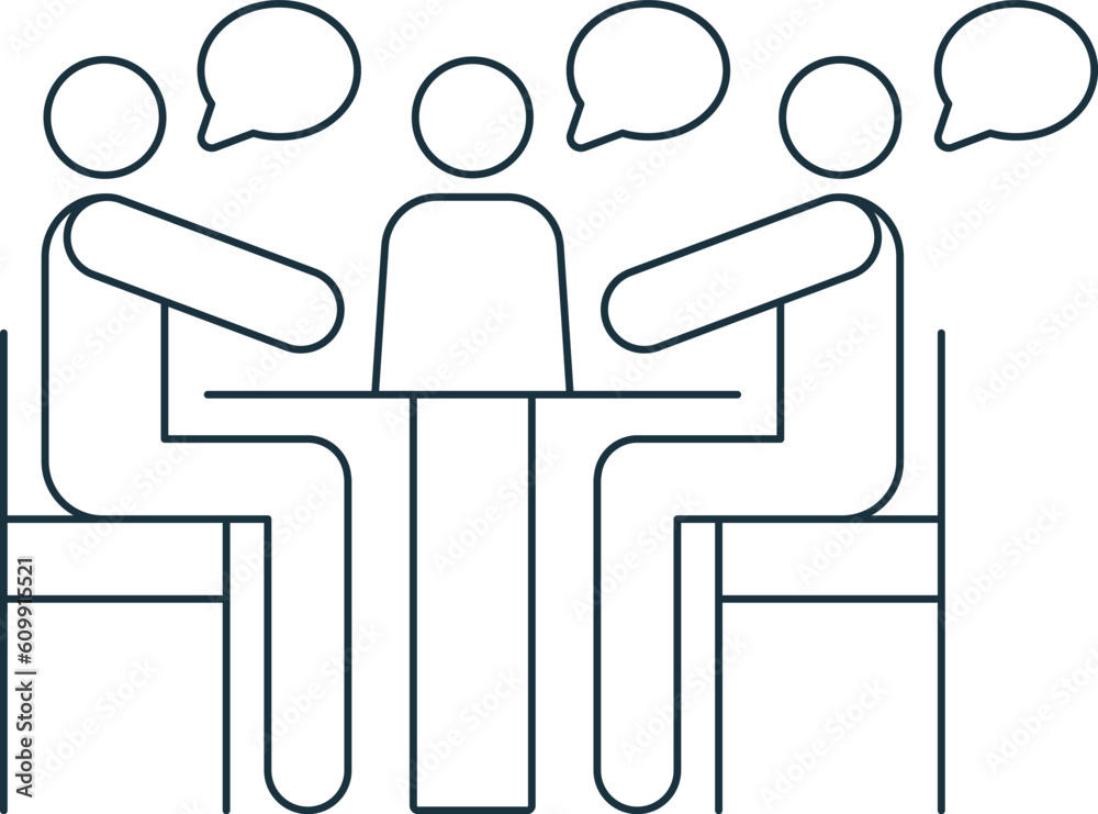 Group talk icon. Monochrome simple sign from speech collection. Group ...