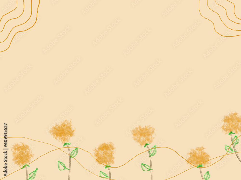 Minimalist botanic background with a subtle brown color palette Stock ...