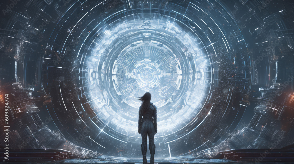 stargate warp door tunnel of energy teleportation - by generative ai ...