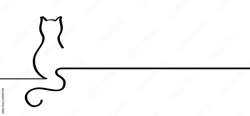 World cat day Cats line silhouette draw Animals day Footsteps signs ...