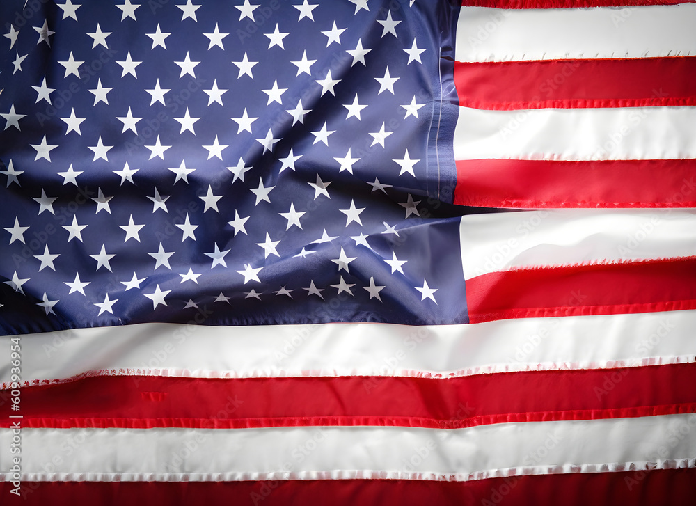 USA flag with stripes in the background, a symbol of the United States ...