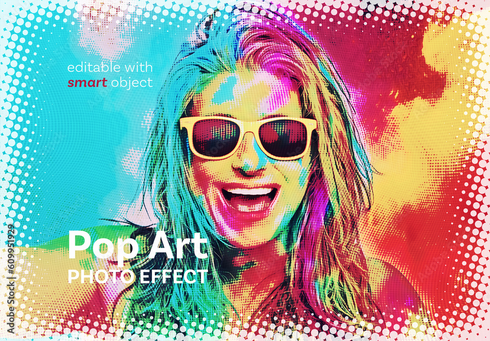 Pop Art Photo Effect Stock Template | Adobe Stock