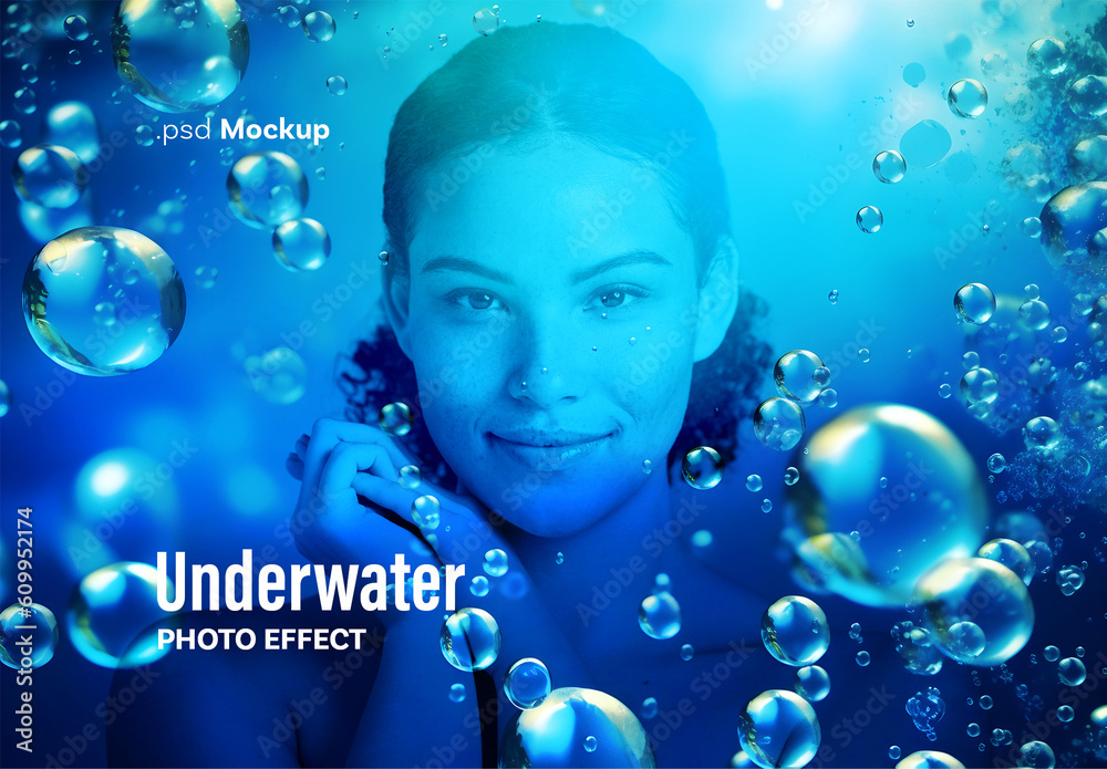 Underwater Photo Effect Stock Template | Adobe Stock
