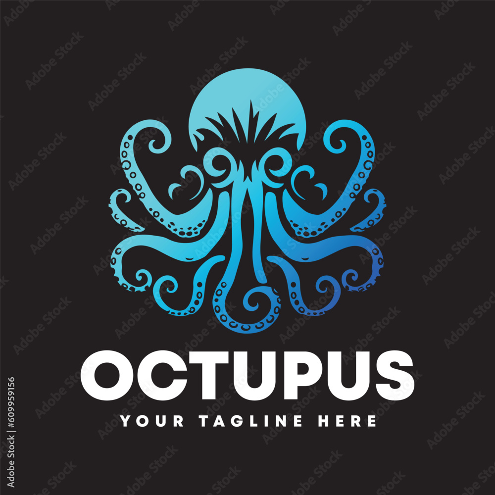 Octopus Logo Design Minimal Modern Octopus Logo Design Stock Vector ...