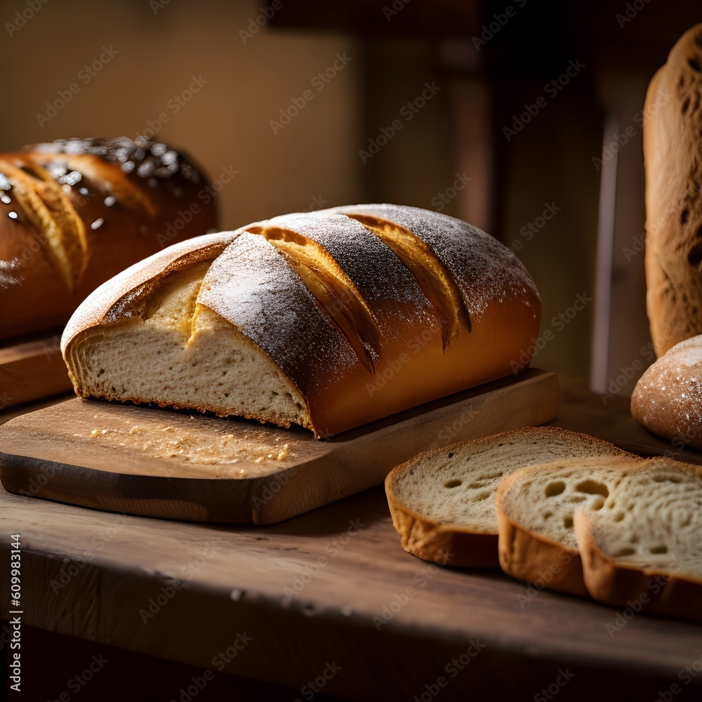 photography picture of a fresh bread close the oven in bakery ,created ...