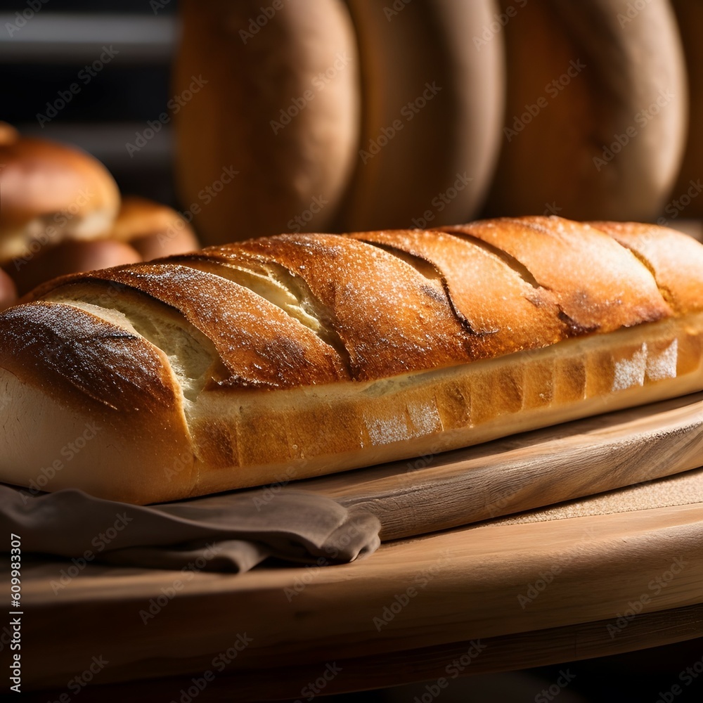 photography picture of a fresh bread close the oven in bakery ,created ...