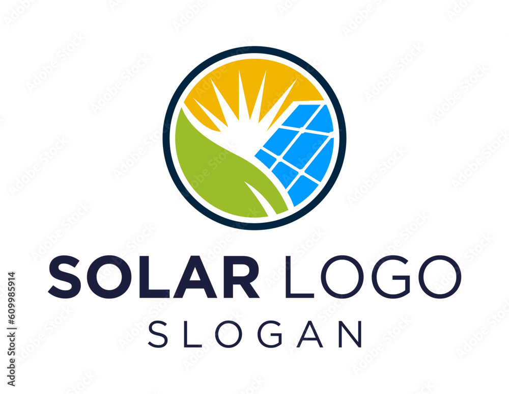 Logo design about Solar Panel on a white background. made using the ...