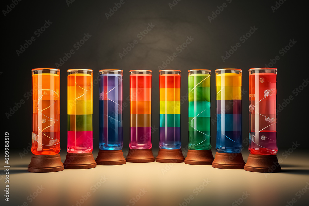 3D Glassmorphic rainbows for science; concept of LGBT pride, LGBTQ ...