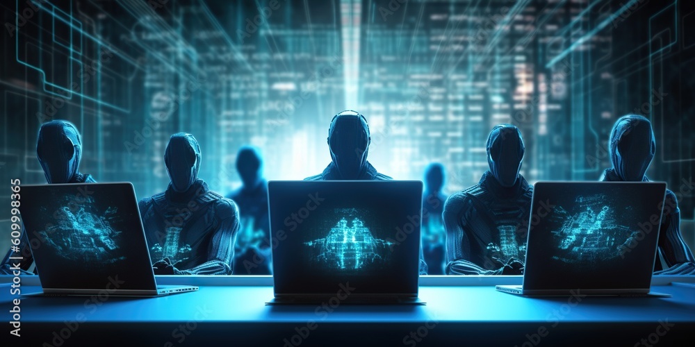 Cybercriminals on a computer screen, representing the rise of ...
