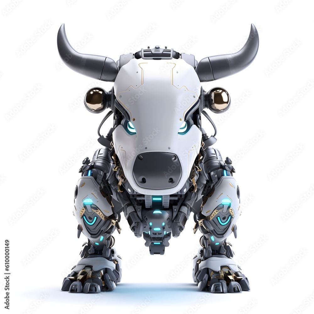 bull robotic prototype, generative ai generated technology Stock ...