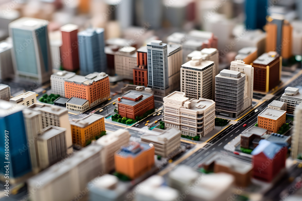 Photo & Art Print Architectural Model of Urban Miniature - Generative ...