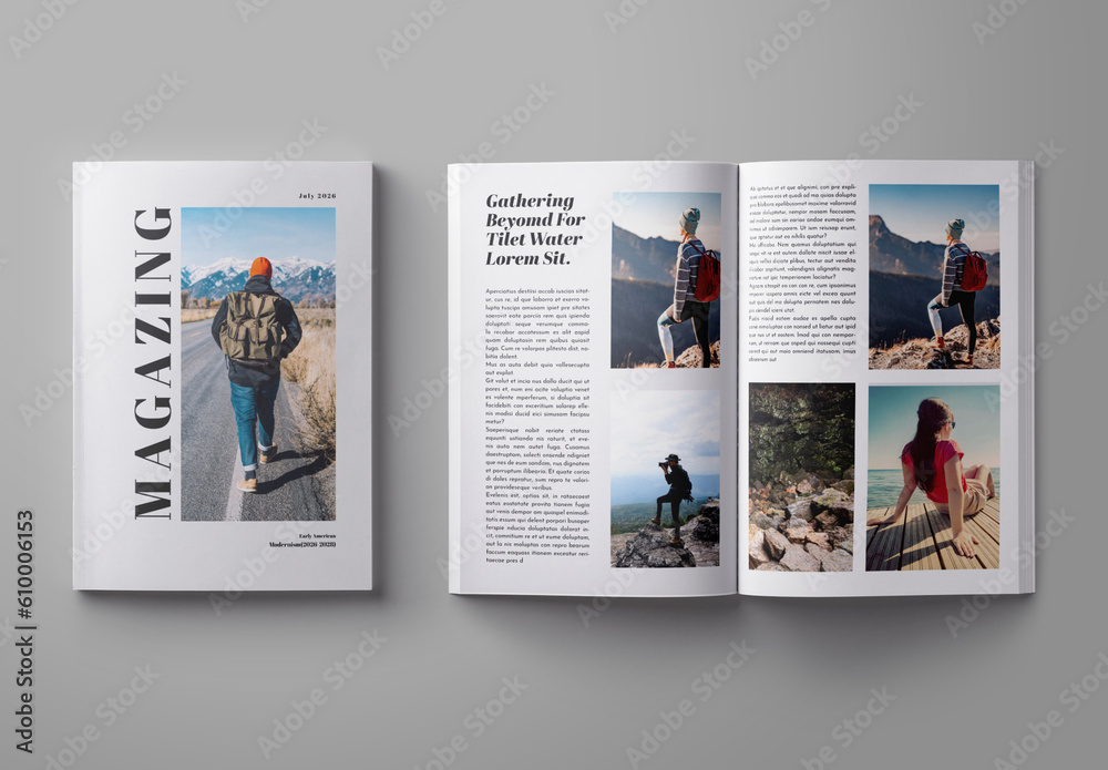 Clean Magazine Template Stock Template | Adobe Stock