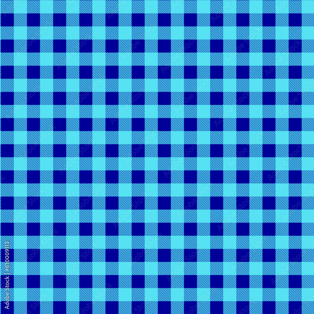 Blue checkered plaid fabric pattern texture. Modified stripes ...