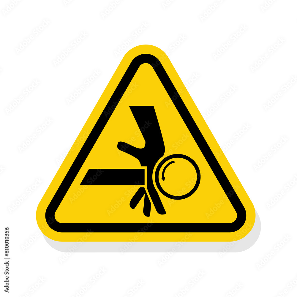 ISO Triangle Warning Sign: Pinch Point Entanglement Symbol Stock Vector ...