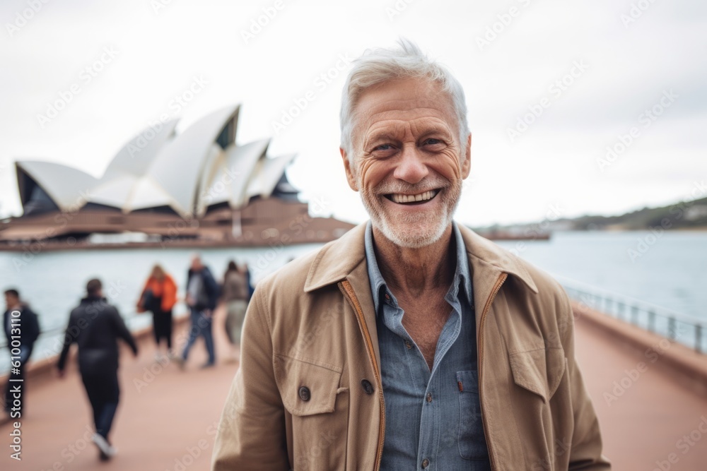 Lifestyle portrait photography of a satisfied man in his 60s that is ...