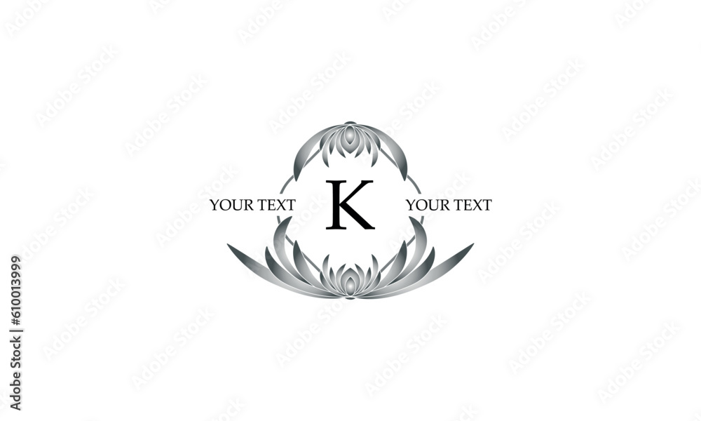 Exclusive vector monogram with initial K. Template for signs, logos ...