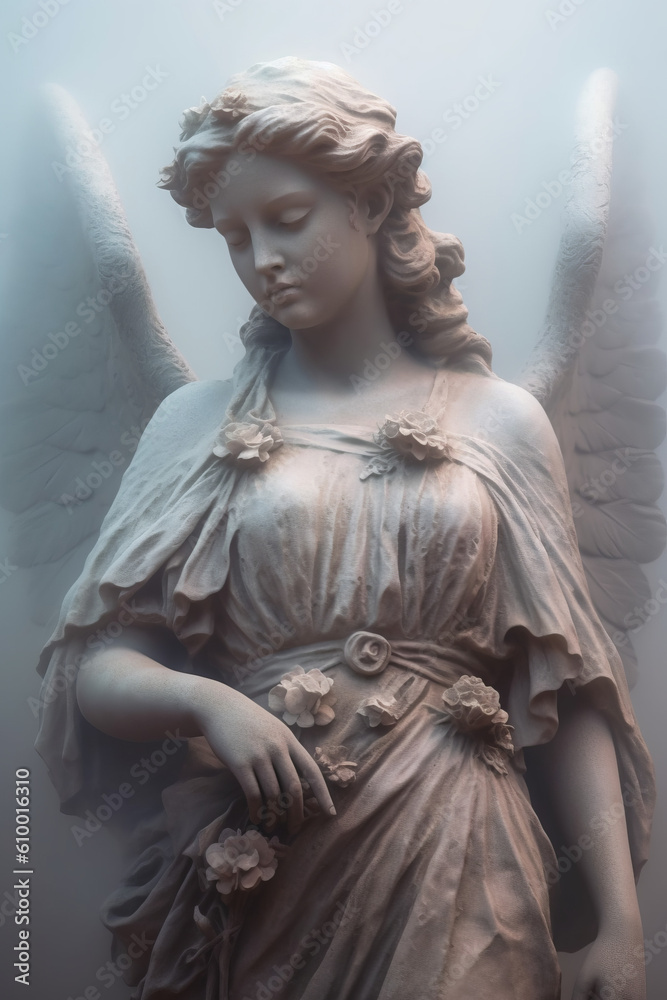 Beautiful Angel statue. Generative AI Stock Illustration | Adobe Stock