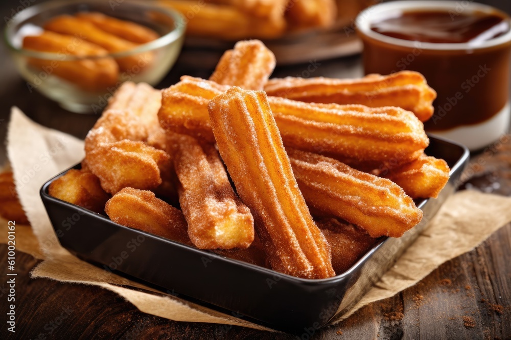 stock photo of A churro is a type of fried dough Food Photography AI ...