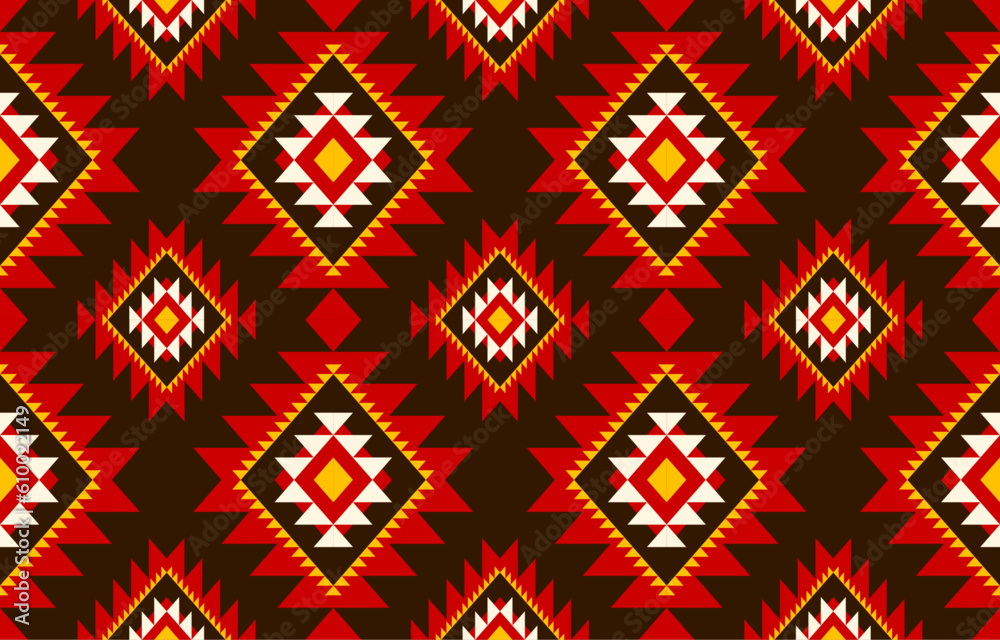 Native red carpet pattern. Abstract seamless indigenous concept. Design ...
