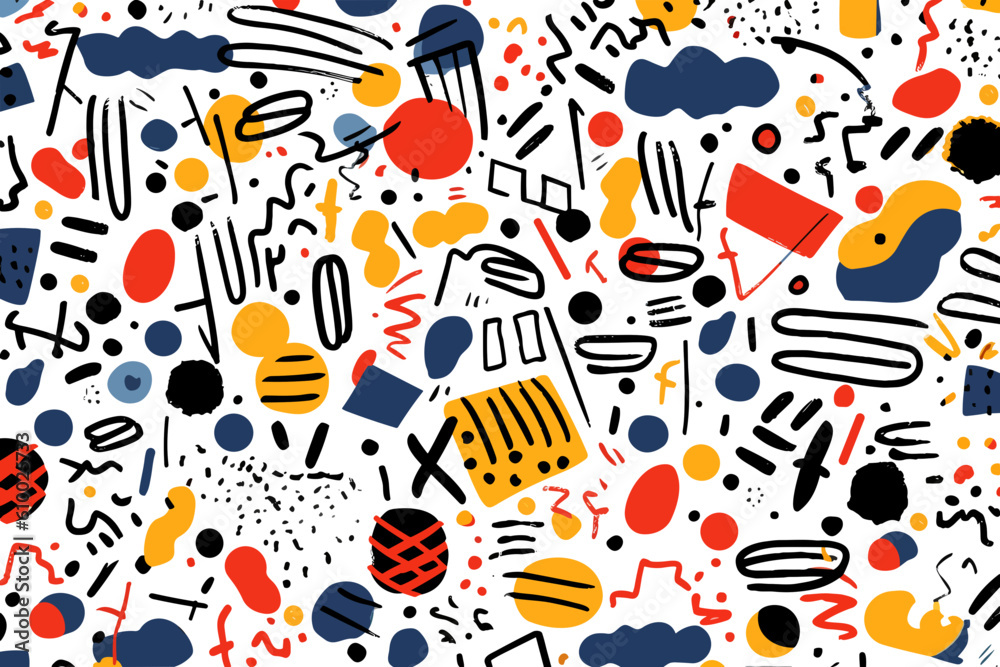 Doodle inspired Graffiti and markings pattern pattern, cartoon sticker ...