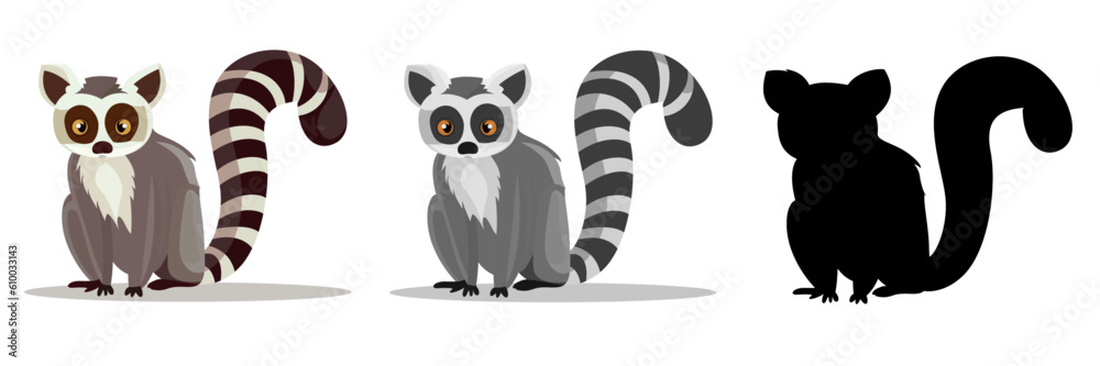Ringtail Animal vector illustration, Bassariscus astutus, raccoon ...
