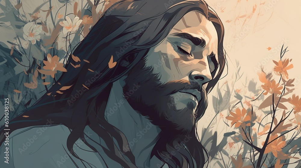 Divine Mercy of Jesus God of Christian, Generative ai Stock ...