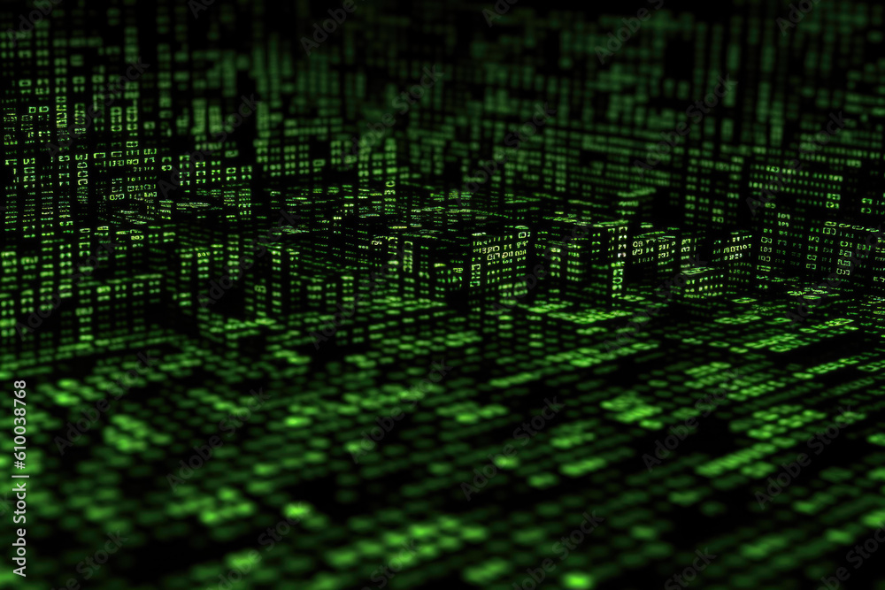 Software Black Screen Background With Green Numbers And Symbols Created ...