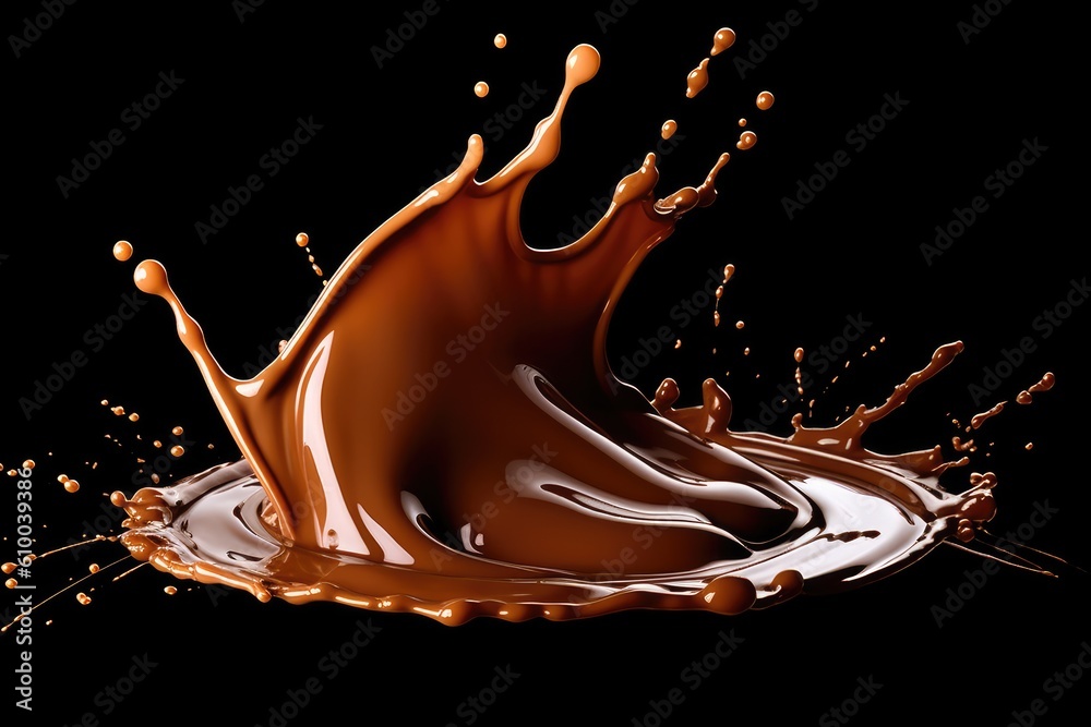 stock photo of chocolate splash isolated on black background Food ...