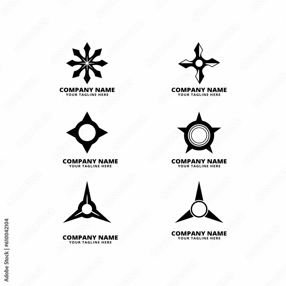 Photo & Art Print set of shuriken logo vector, erick
