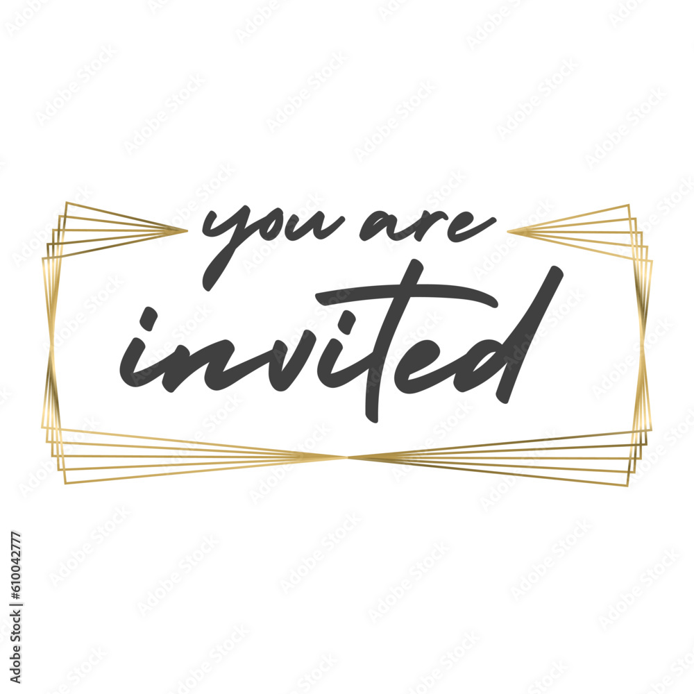 You are invited. Elegant design for cards and invitations. Handwriting ...