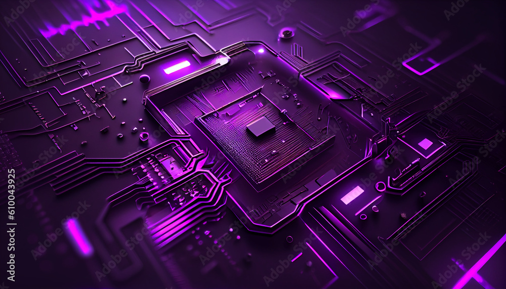 Purple Technology Background Ai generated image Stock Illustration | Adobe Stock