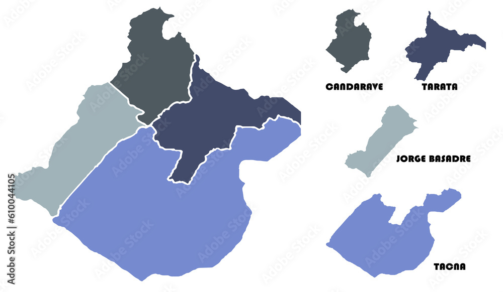 map of tacna, department of peru Stock Illustration | Adobe Stock